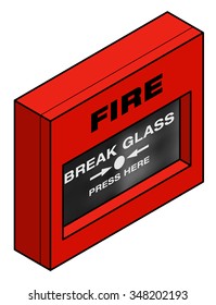 Fire Alarm Switch Break Glass Press Stock Vector (Royalty Free ...