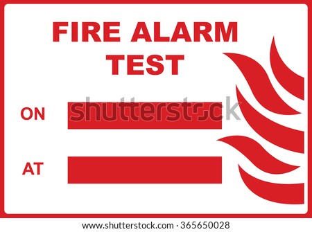 Fire Alarm Test Sign Stock Vector (Royalty Free) 365650028 - Shutterstock