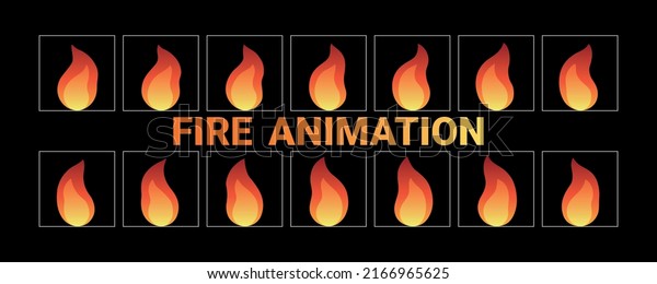 Fire Animation Cartoon Style Camp Fire: เวกเตอร์สต็อก (ปลอดค่าลิขสิทธิ์ ...