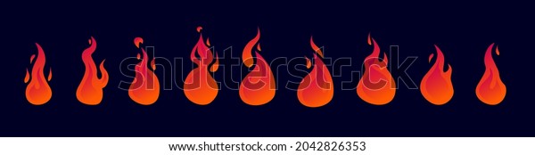 Fire Animation Sprites Animation Game Cartoon Stock Vector (Royalty ...