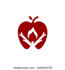 Fire Apple Logo Design Vector Template: เวกเตอร์สต็อก (ปลอดค่าลิขสิทธิ์ ...