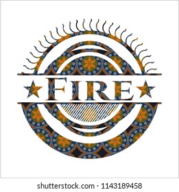 Fire Arabic Badge Arabesque Decoration Stock Vector (Royalty Free ...