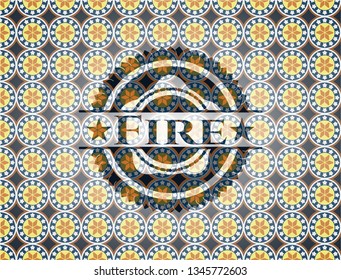 Fire Arabic Emblem Background Arabesque Decoration Stock Vector ...