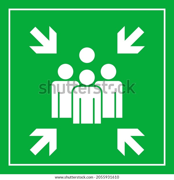 Fire Assembly Point Emergency Sign Clipart Stock Vector (Royalty Free ...