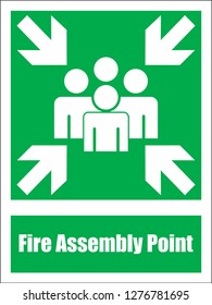 Fire Assembly Point Sign Stock Vector (Royalty Free) 1276781695