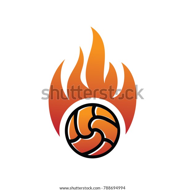Fire Ball Logo Designs Concept Football Stock Vector (Royalty Free ...