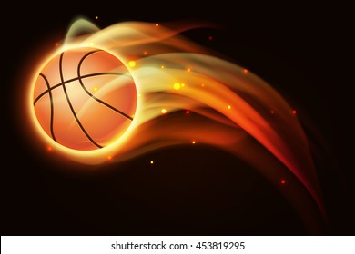 Fire Basketball Vector Art Illustration Stock Vector (Royalty Free ...