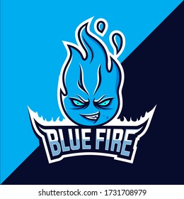 Fire Blue Mascot Esport Vector Logo Stock Vector (Royalty Free ...