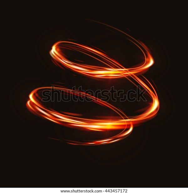 Vuur wazige cirkels in beweging. Vector swirl trail effect. Abstracte ...