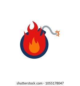 Fire Bomb Logo Icon Design: vector de stock (libre de regalías ...