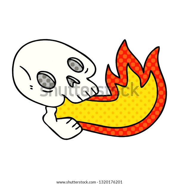 Fire Breathing Comic Book Style Quirky Stock Vector (Royalty Free ...