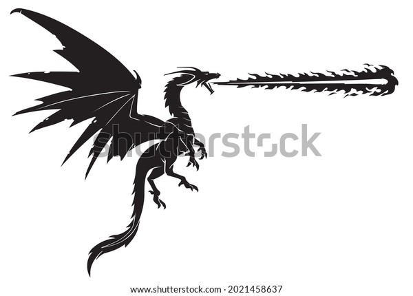 Fire Breathing Dragon Mythical Winged Creature Stock Vector (Royalty ...