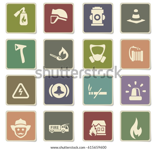 Fire Brigade Vector Icons User Interface Stock Vector (Royalty Free ...