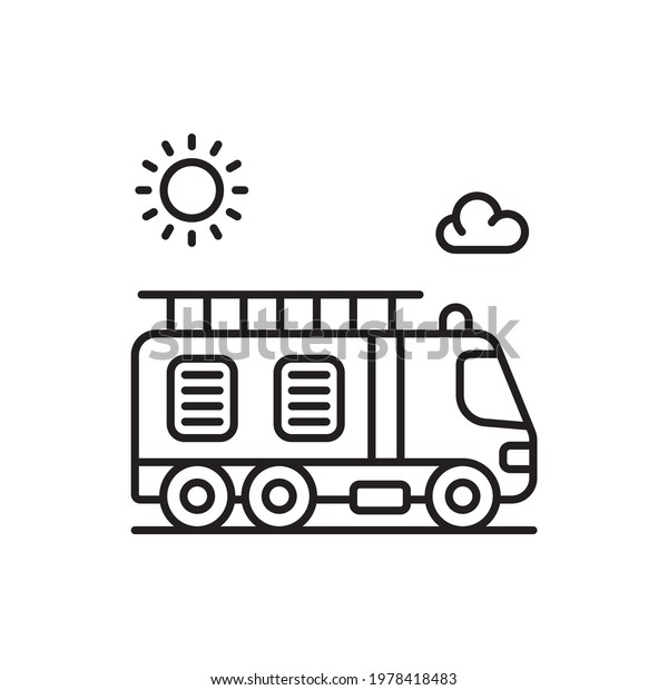 Fire Brigade Vector Outline Icon Style Stock Vector (Royalty Free ...
