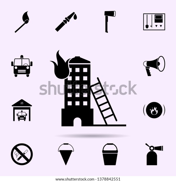 Fire Building Icon Fireman Icons Universal Stock Vector (Royalty Free ...