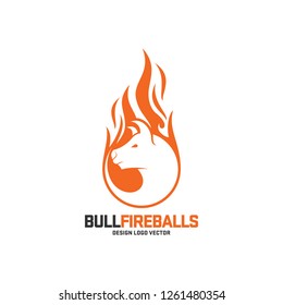Fire Bull Logo Design Vector Isolated: vector de stock (libre de ...