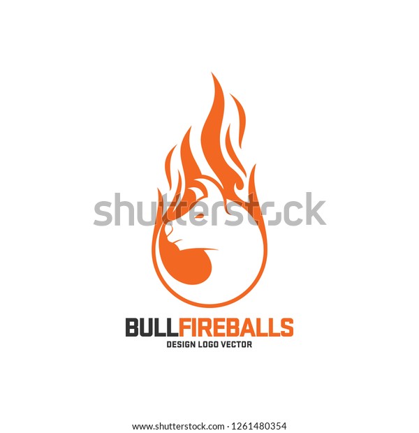 Fire Bull Logo Design Vector Isolated: vector de stock (libre de ...