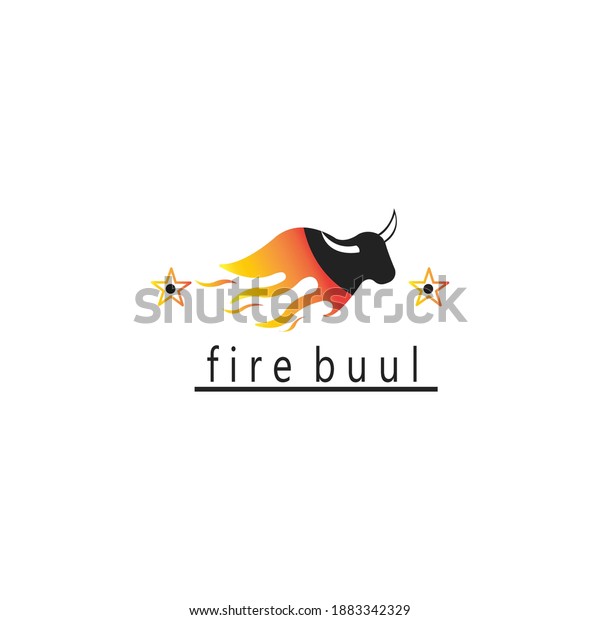 Fire Bull Logo Vector Illustration Color Stock Vector (Royalty Free ...