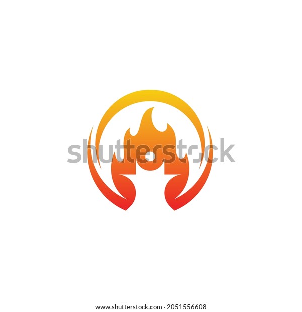 Fire Burning Logo Design Vector Human Stock Vector (Royalty Free ...