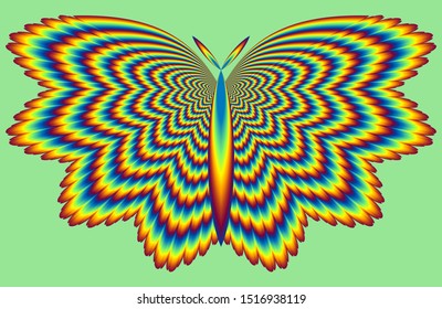 Fire Butterfly Optical Illusion Movement Stock Vector (Royalty Free ...