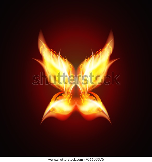 Fire Butterfly Wings Stock Vector (Royalty Free) 706603375 | Shutterstock