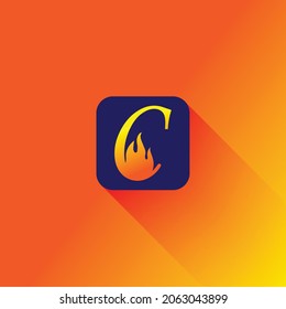 Fire C Letter Icon Logo Design Stock Vector (Royalty Free) 2063043899 ...