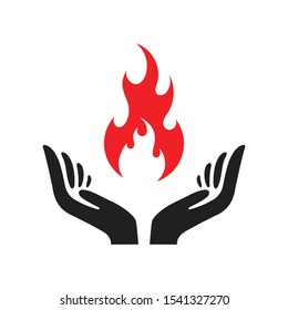 Fire Hand Logo Stock Vector (Royalty Free) 1143157235 | Shutterstock