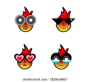 Fire Character Illutration Vector Design Stock Vector (Royalty Free ...