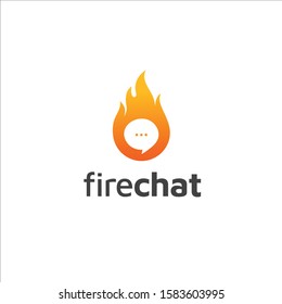 Fire Chat Logo Mark Logo Icon Stock Vector (Royalty Free) 1583603995