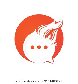 Fire Chat Vector Logo Design Flame Stock Vector (Royalty Free ...