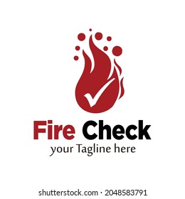 Fire Check Logo Design Template Stock Vector (Royalty Free) 2048583791