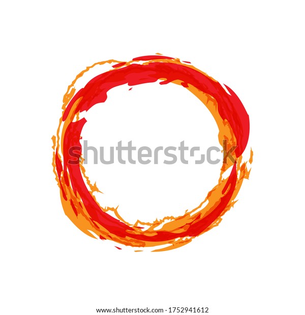 Fire Circle Vector Illustration Flaming Orange Stock Vector (Royalty ...