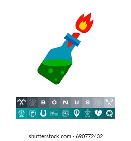Fire Cocktail Burning Wick Icon Stock Vector (Royalty Free) 690772432 ...