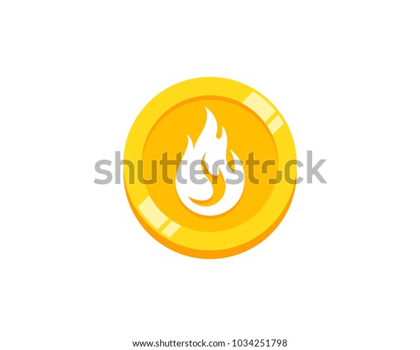 Fire Coin Icon Logo Design Element Stock Vector (Royalty Free ...