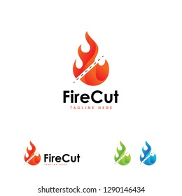 Fire Cut Logo Designs Fire Logo Stock Vector (Royalty Free) 1290146434 ...