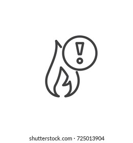 Fire Danger Line Icon Outline Vector Stock Vector (Royalty Free ...