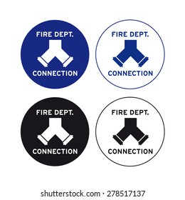 Fire Department Connection Sign Vector Set Stock Vector (Royalty Free ...