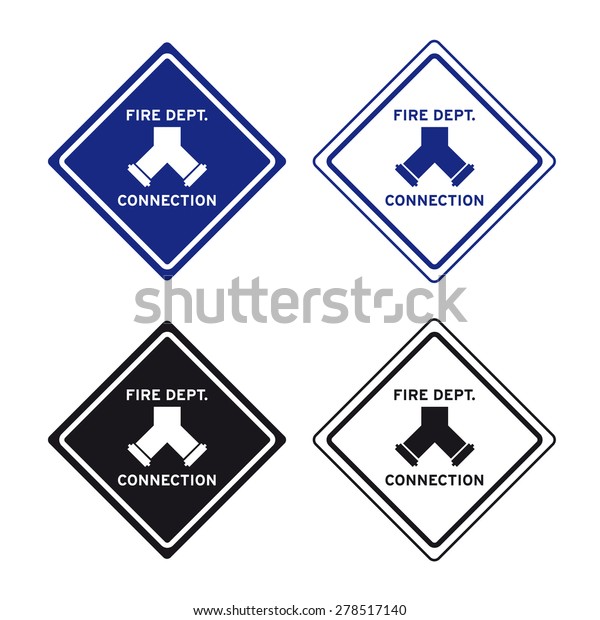 Fire Department Connection Sign Vector Set: เวกเตอร์สต็อก (ปลอดค่า ...