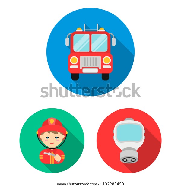Fire Department Flat Icons Set Collection Stock Vector (Royalty Free) 1102985450 | Shutterstock