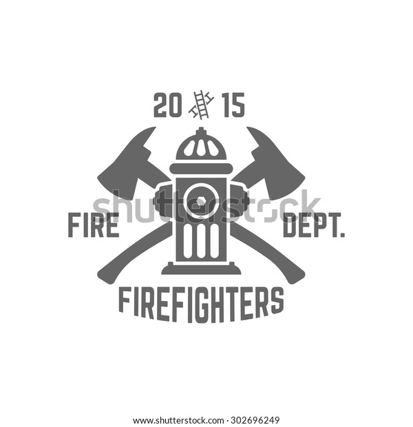 Fire Department Monochrome Vector Label On Stock Vector (Royalty Free ...
