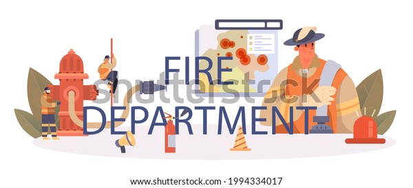 Fire Department Typographic Header Professional Fire Stock Vector ...