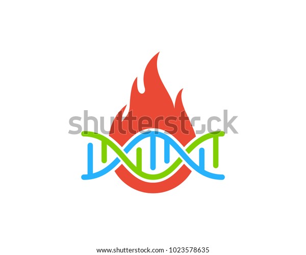 Fire Dna Icon Logo Design Element Stock Vector (Royalty Free ...