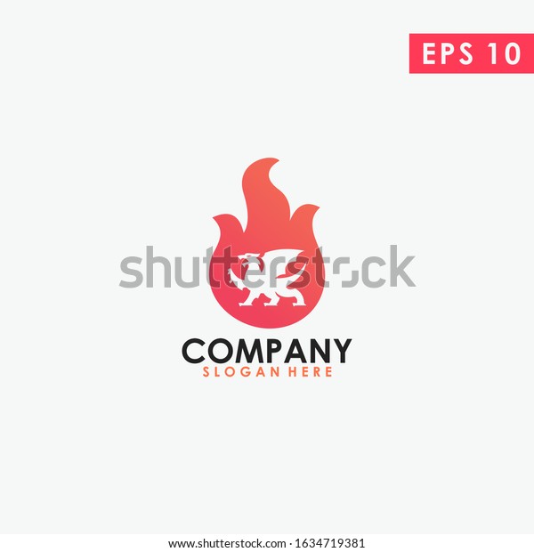 Fire Dragon Logo Design Vector Template: เวกเตอร์สต็อก (ปลอดค่า ...
