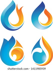 Fire Drop Logo Icon Abstract Stock Vector (Royalty Free) 1411985939 ...
