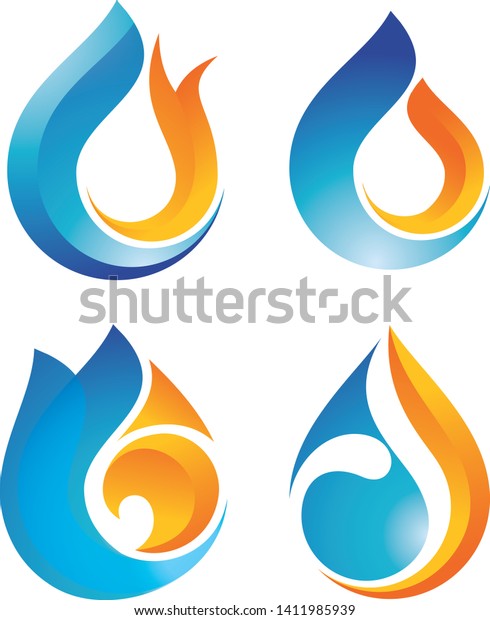 Fire Drop Logo Icon Abstract Stock Vector (Royalty Free) 1411985939 ...