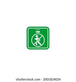 Fire Emergency Evacuations Procedure Sign Icon Stock Vector (Royalty ...