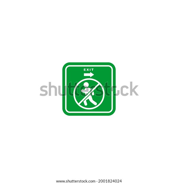 Fire Emergency Evacuations Procedure Sign Icon Stock Vector (Royalty ...