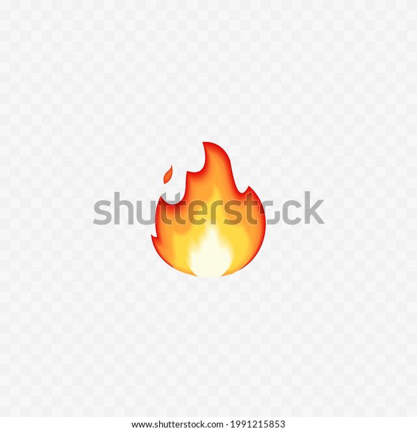 Fire Emoji Fire Flames Isolated On Stock Vector (Royalty Free ...