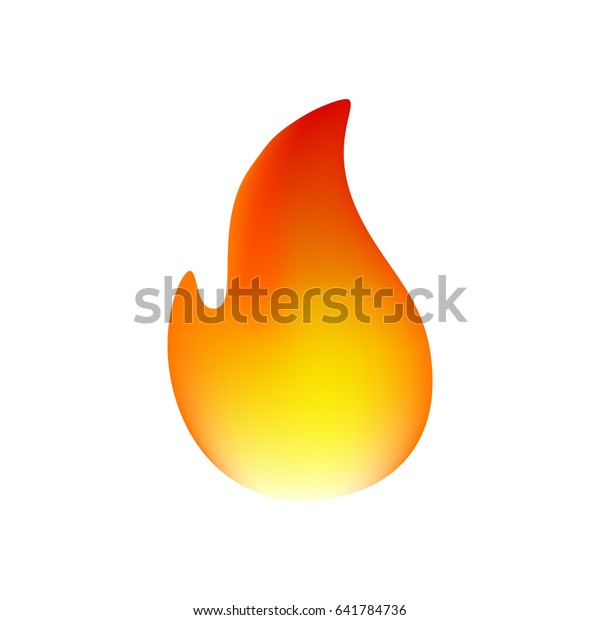 Fire Emoticon On White Background Isolated Stock Vector (Royalty Free ...