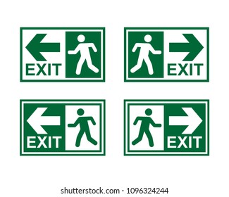 Fire Escape Left Right Signs Vector: vector de stock (libre de regalías ...